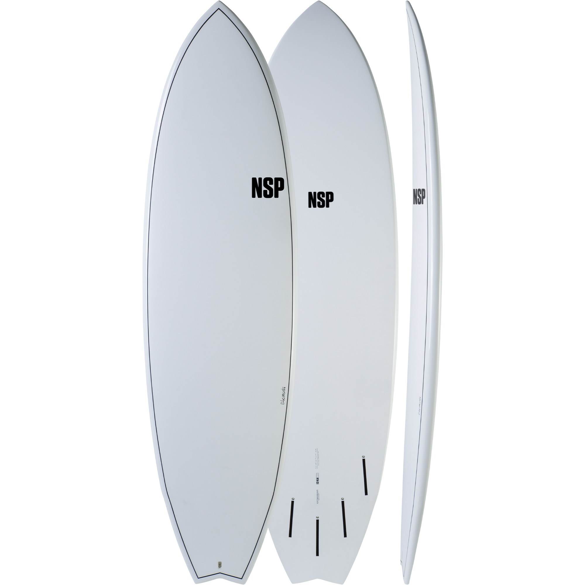 2025 NSP Elements HDT Fish Surfboard NEFS09 - White - Boardsports - Surfing | Wetsuit Outlet